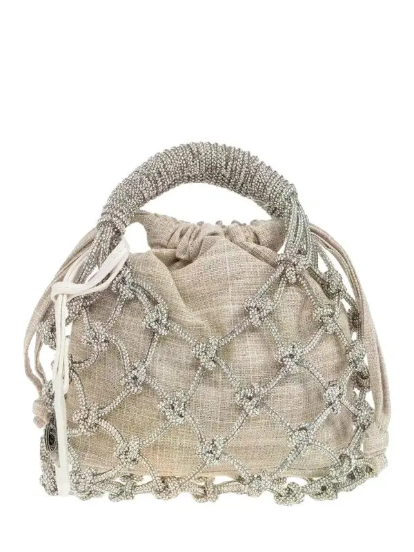 Kurt Geiger Small Macramé Tote Bag - Silver