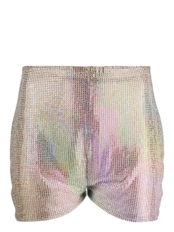 Giuseppe Di Morabito Rhinestone-embellished High-waist Shorts - Silver