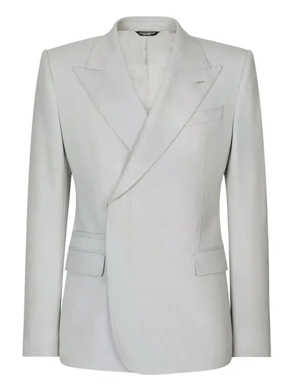 Dolce & Gabbana Single-breasted Wool Blazer - Grey
