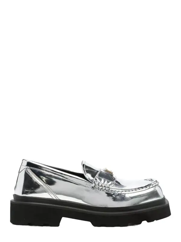 Dolce & Gabbana Logo-plaque Leather Brogues - Silver