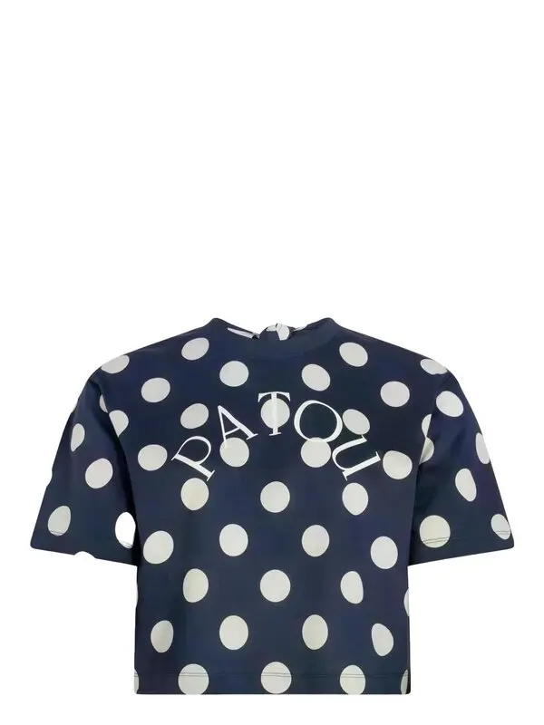 PATOU Logo-print Split-back T-shirt - Blue