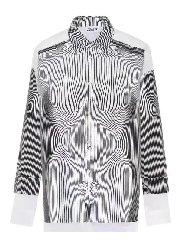 JEAN PAUL GAULTIER Pinstripe Body Morphing Shirt - White