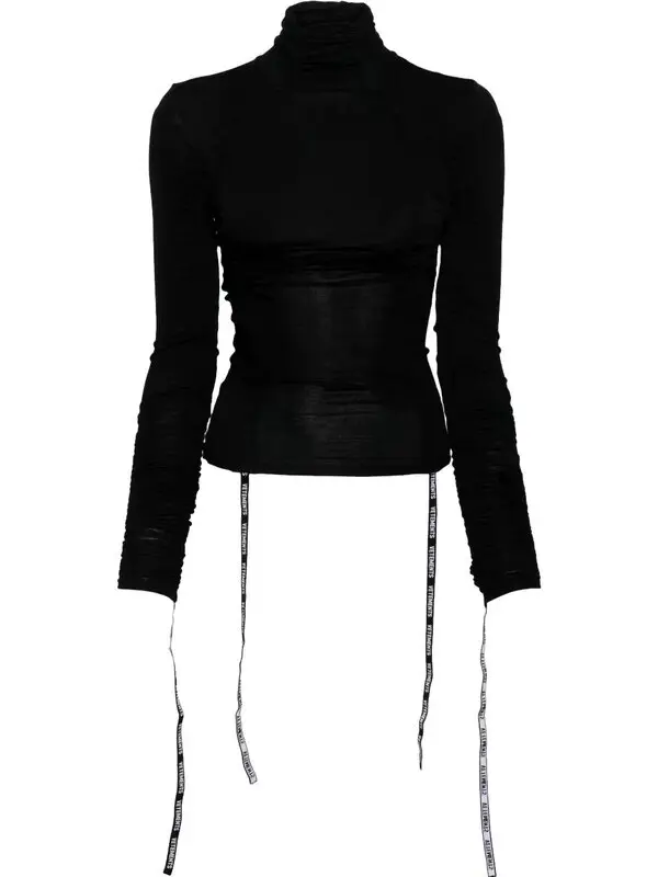 Vetements Logo-strap Roll-neck Top - Black
