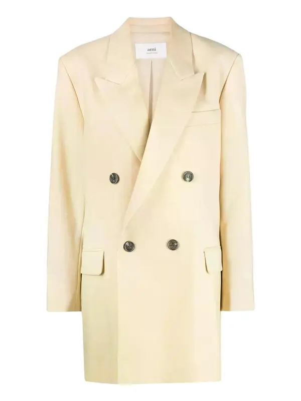 AMI Paris Double-breasted Blazer - Yellow