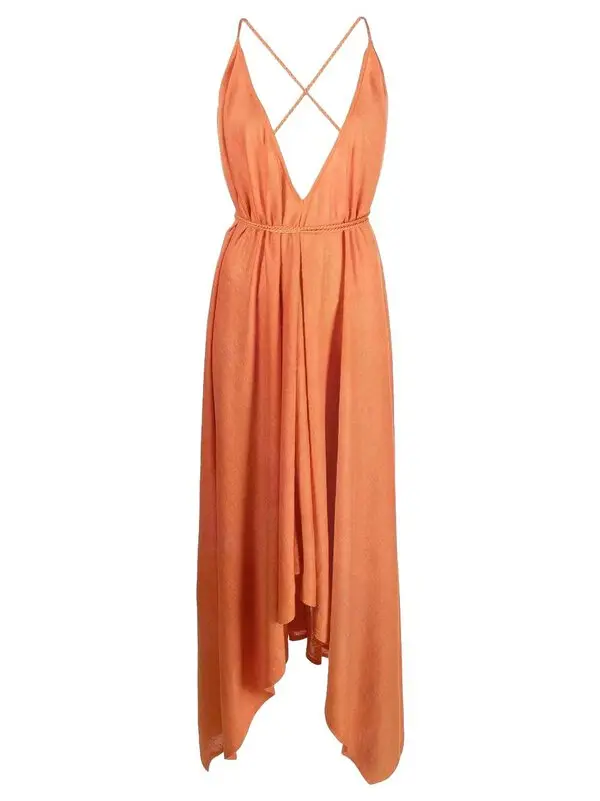 Alanui Get Lost Linen Dress - Orange