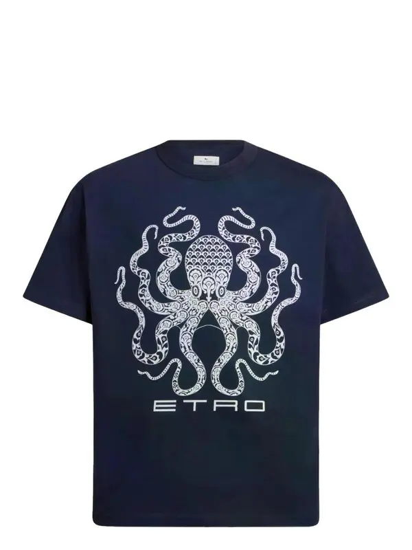 Etro Logo-print T-shirt - Blue