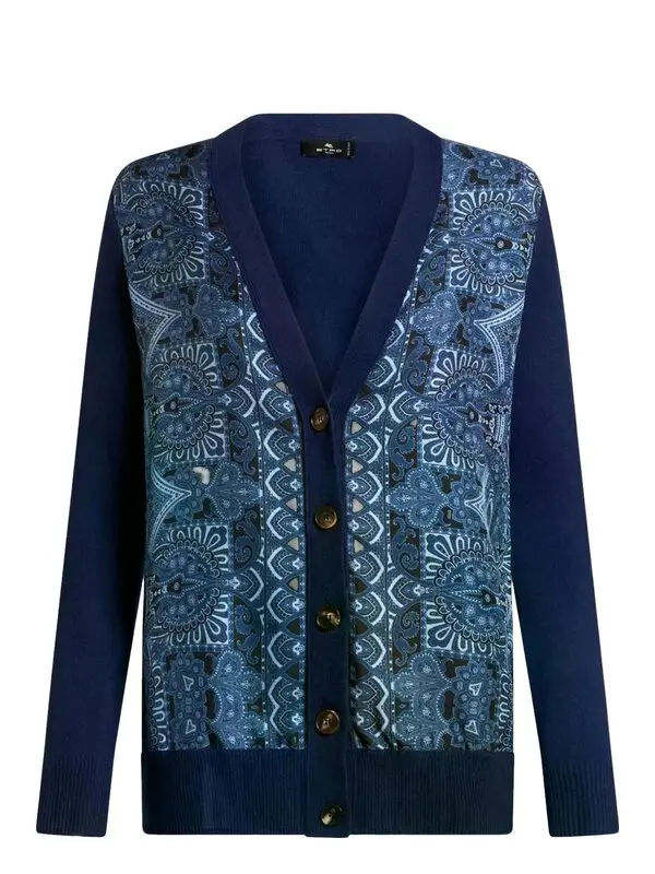 Etro Paneled Cardigan - Blue