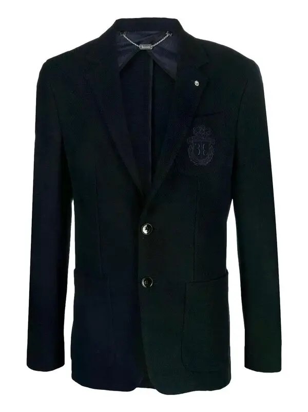 BILLIONAIRE Circular Knitting Single-breasted Blazer - Blue