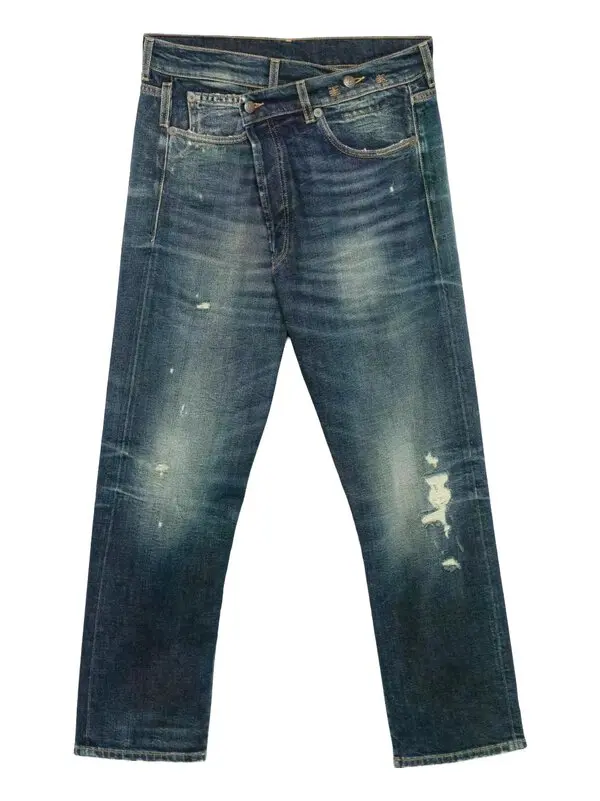 R13 Crossover Distressed Jeans - Blue