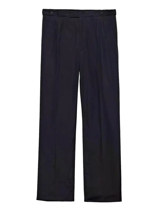 Prada Wide-leg Cotton Trousers - Blue