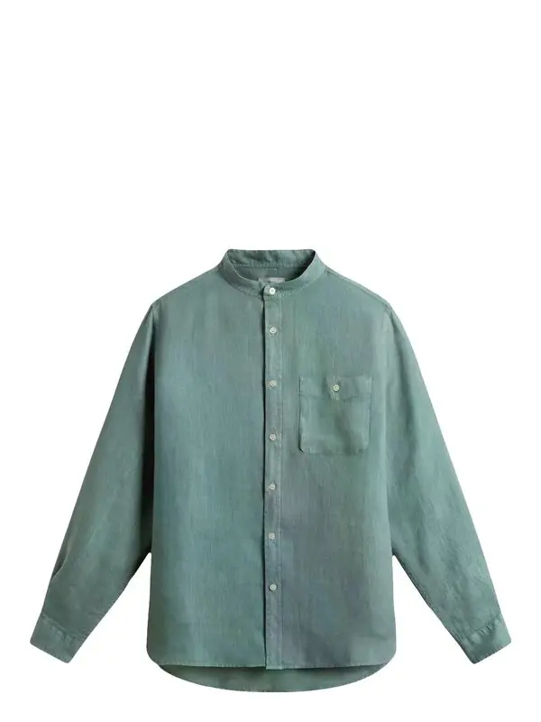 Woolrich Band-collar Button-up Shirt - Green