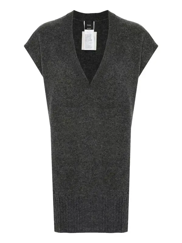 Pinko V-neck Fine-knit Gilet - Grey