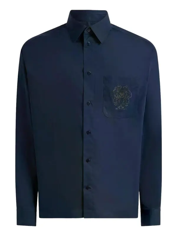 Etro Logo-embroidered Shirt - Blue