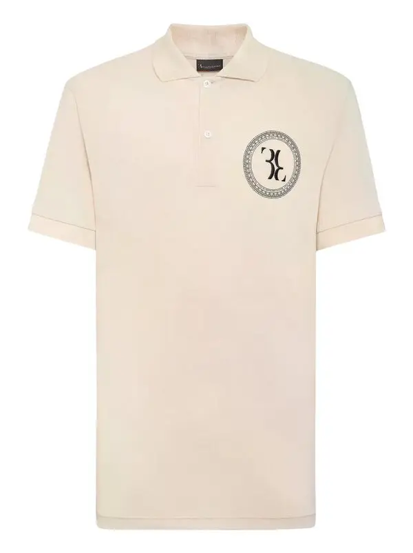 BILLIONAIRE Logo-embroidered Cotton Polo Shirt - Neutrals