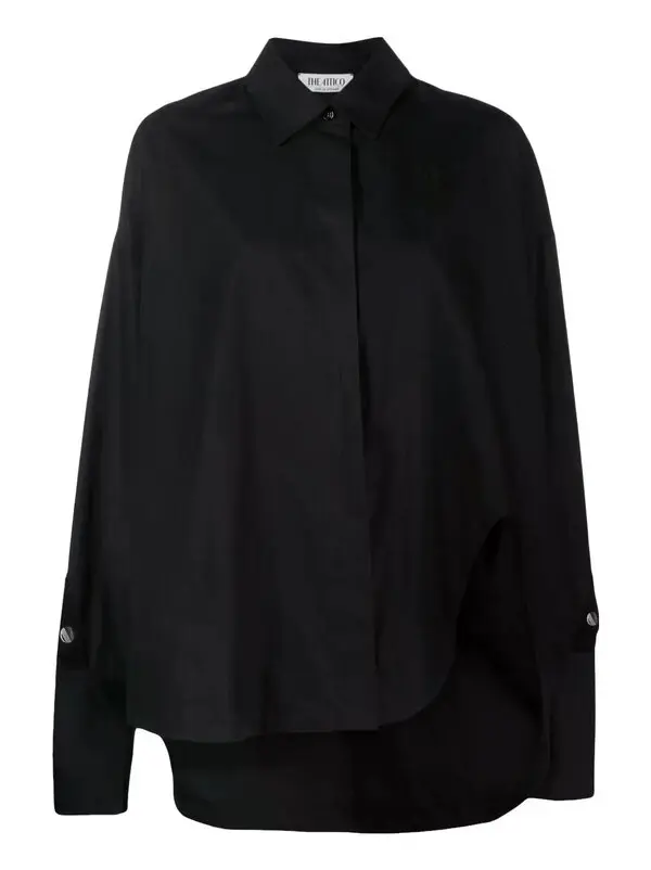 Attico Logo-stud Cotton Shirt - Black