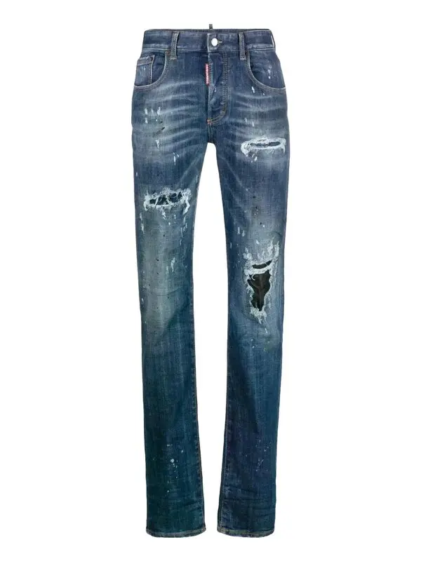 Dsquared2 Mid-rise Distressed Jeans - Blue