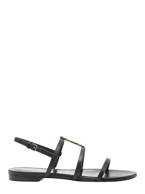 Saint Laurent Cassandra Flat Sandals - Black