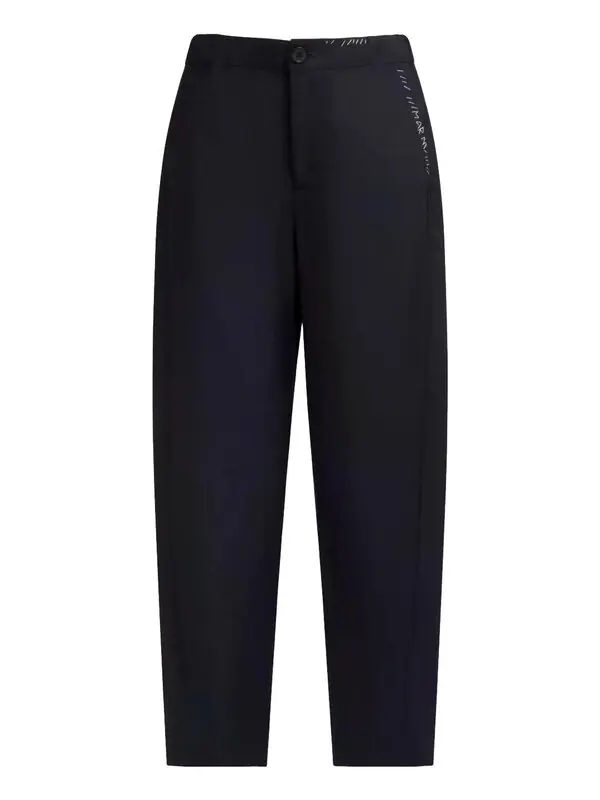 Marni Logo-embroidered Tapered Trousers - Blue