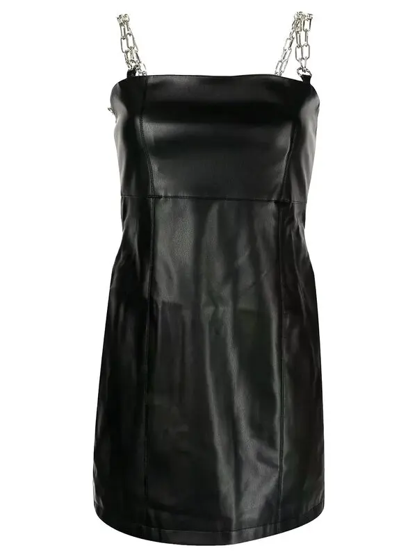 Rokh Chain Strap Mini Dress - Black