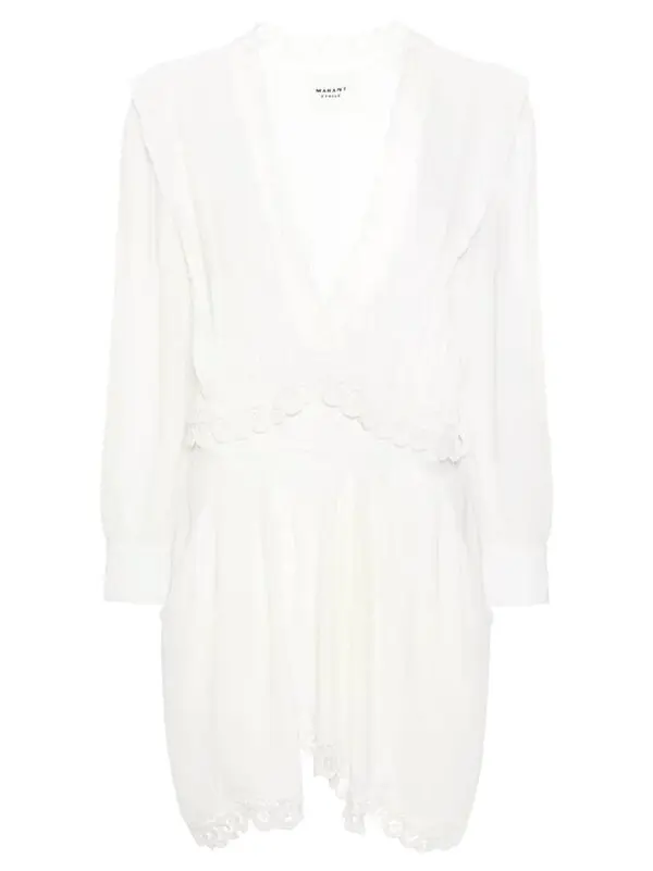 MARANT ETOILE Felie Lace-trim Dress - Neutrals
