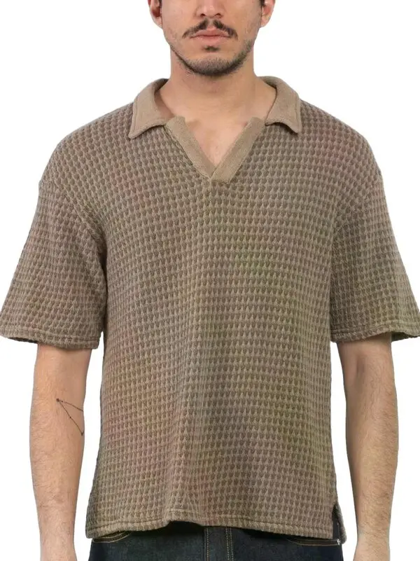 Officine Générale Pique Knit T-shirt - Brown
