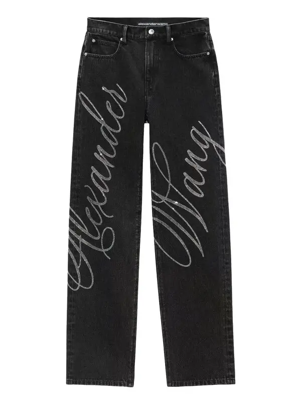 Alexander Wang Ez Logo-embellished Jeans - Grey