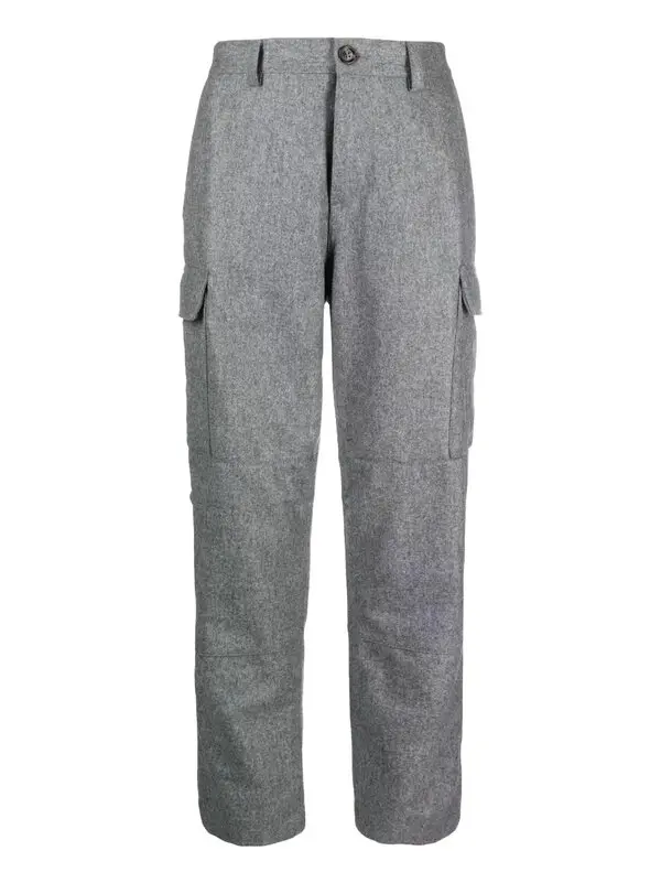 Brunello Cucinelli Straight-leg Wool Trousers - Grey