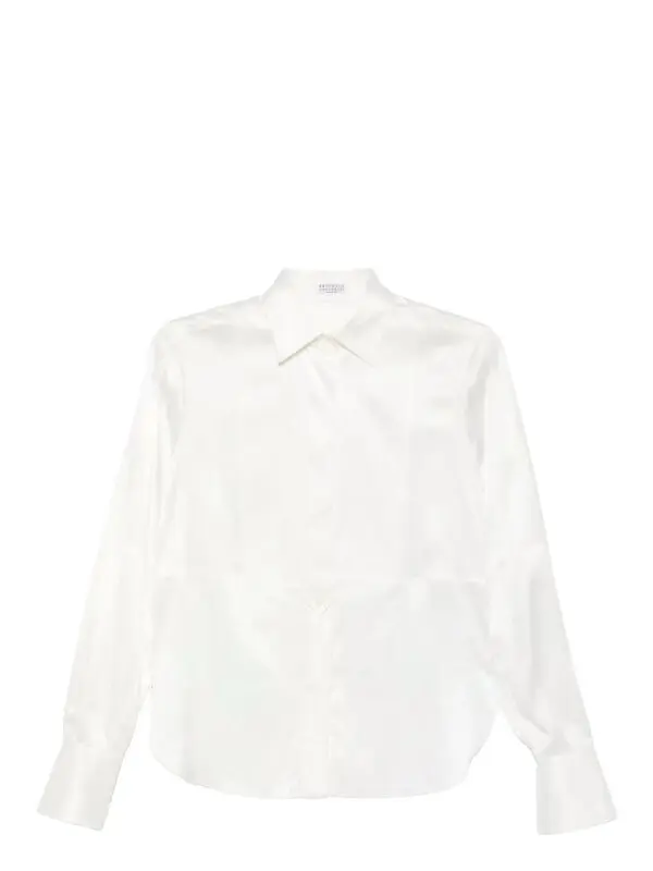 Brunello Cucinelli Satin Shirt - White