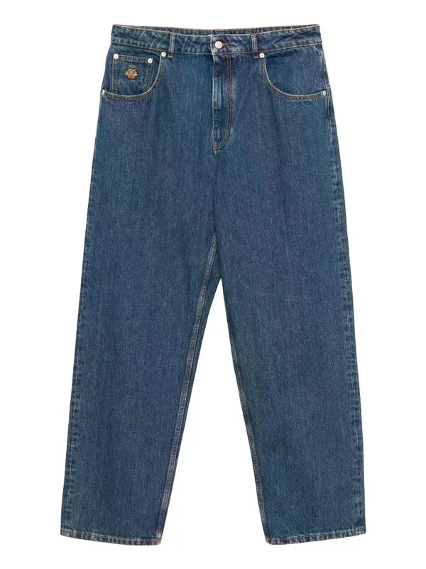 Bally Logo-embroidered Tapered Jeans - Blue