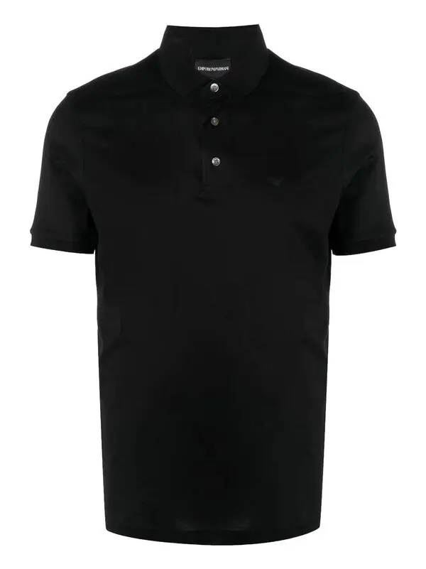 Emporio Armani Logo-print Polo Shirt - Black