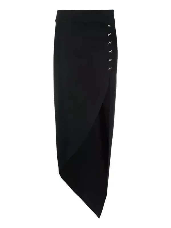 GENNY Crystal-embellished Asymmetric Maxi Skirt - Black