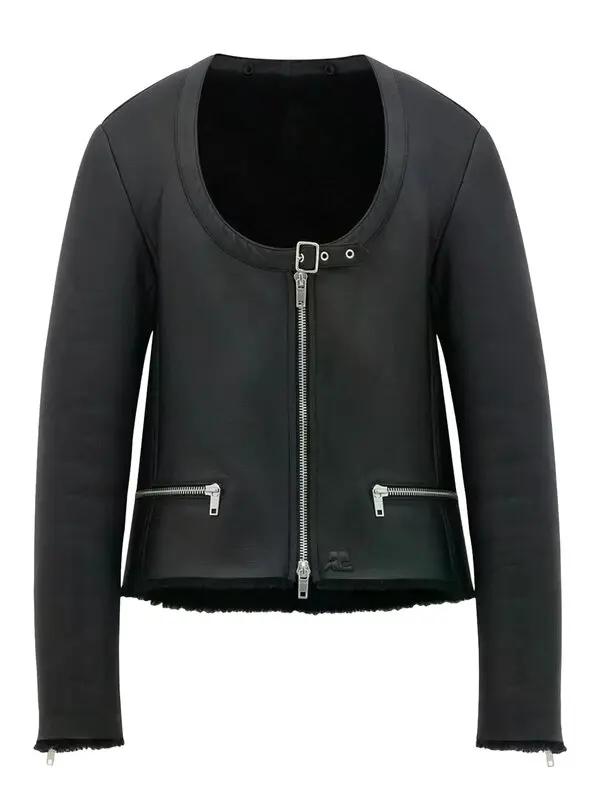 COURREGES Holistic Shearling Jacket - Black