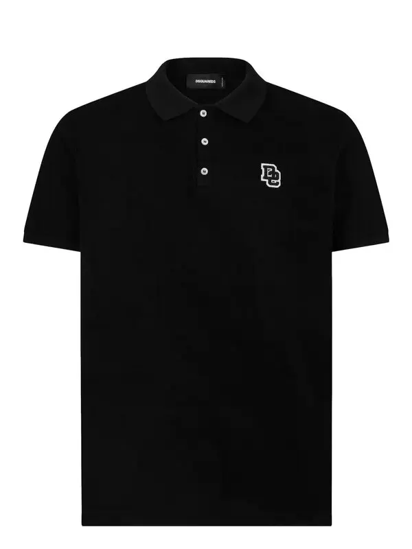 Dsquared2 Logo-appliqué Polo Shirt - Black