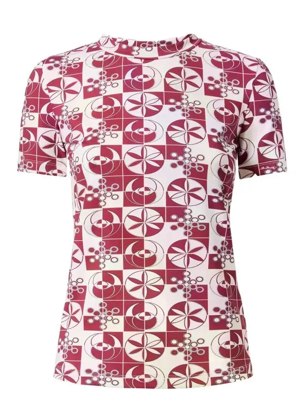 La DoubleJ Geometric-pattern Print T-shirt - Red