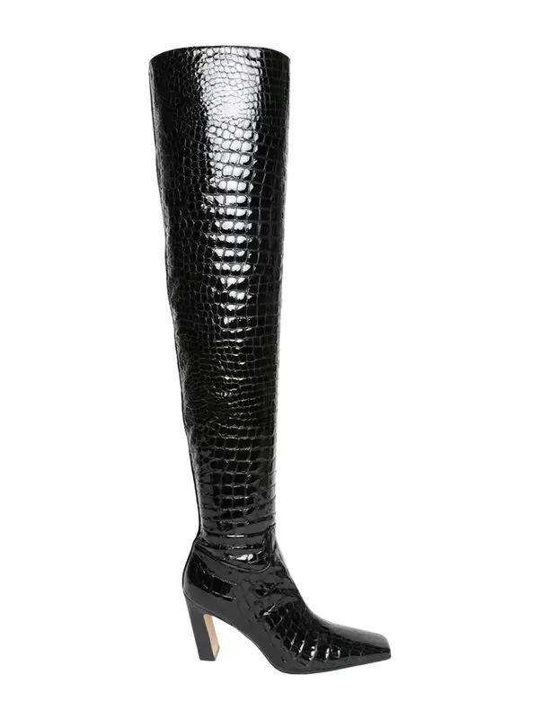 Khaite Marfa 85mm Leather Boots - Black