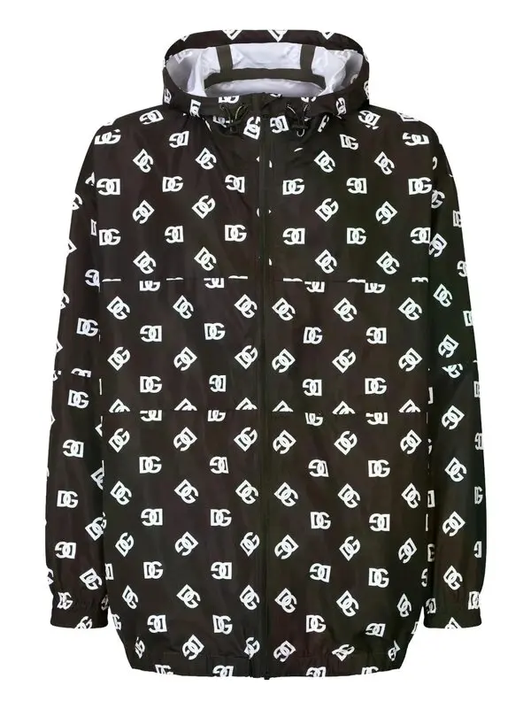 Dolce & Gabbana Monogram-print Hooded Jacket - Black