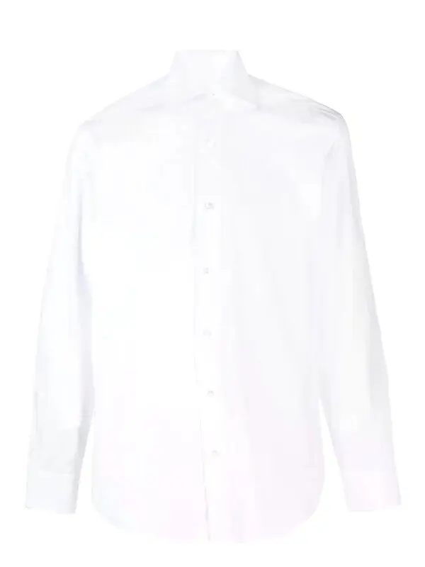 BARBA NAPOLI Spread-collar Cotton Shirt - White