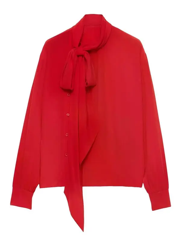 Prada Scarf-detailed Blouse - Red