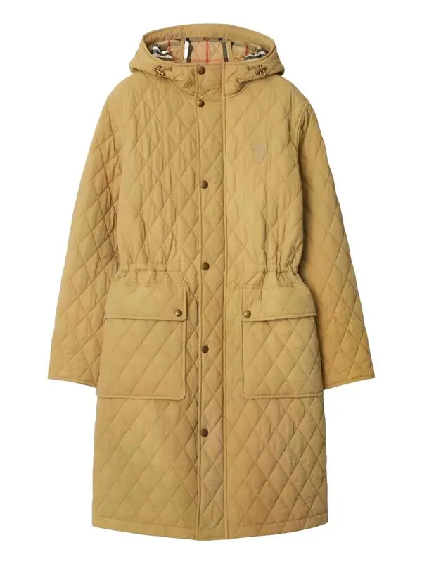 Burberry Diamond Quilted Padded Parka Coat - Neutrals