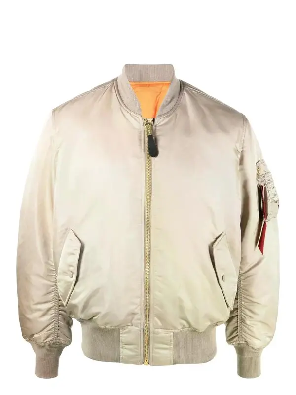 Alpha Industries Reversible Zip-up Bomber Jacket - Neutrals