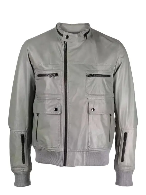 Undercover Zip-up Biker Jacket - Grey