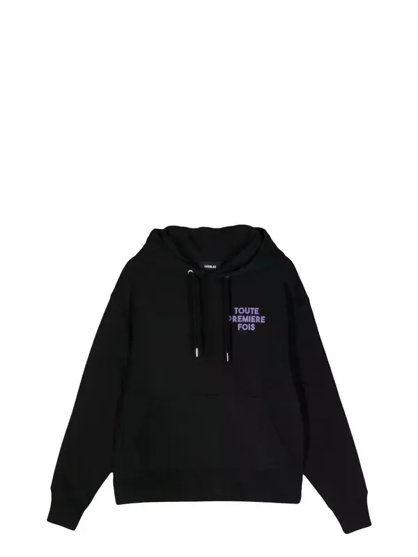 EGONLAB Graphic-print Cotton Hoodie - Black
