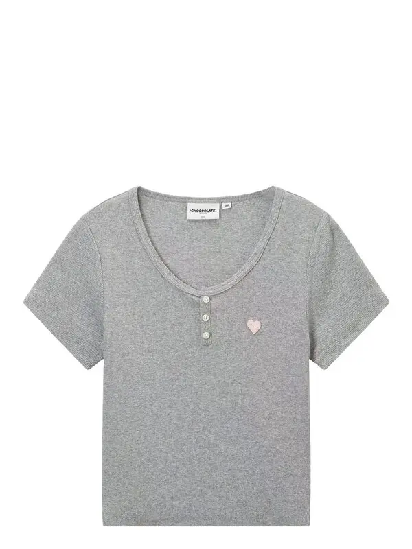 CHOCOOLATE Fine-ribbed T-shirt - Grey