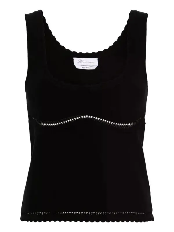 Blumarine Cut-out Detailed Tank Top - Black