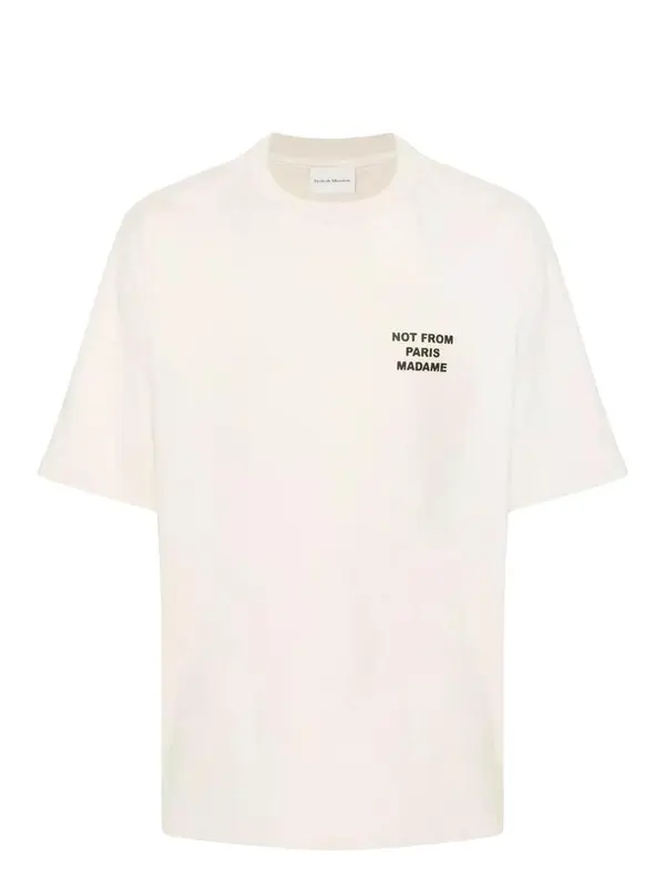 Drole De Monsieur Slogan Crew-neck T-shirt - Neutrals