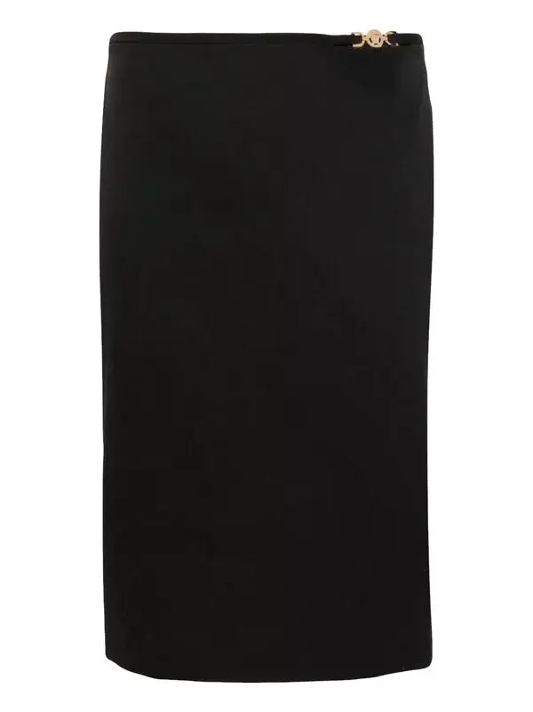 Versace Medusa Stretch-wool Skirt - Black