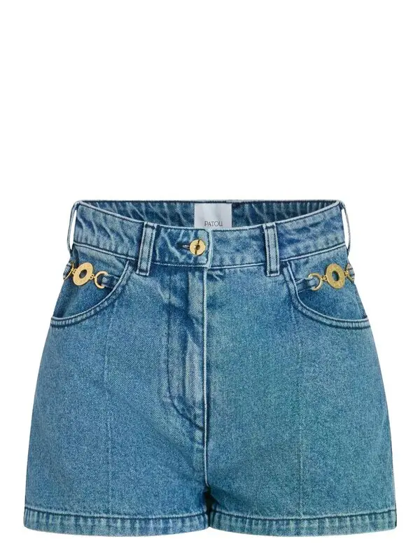 PATOU Denim Mini Shorts - Blue