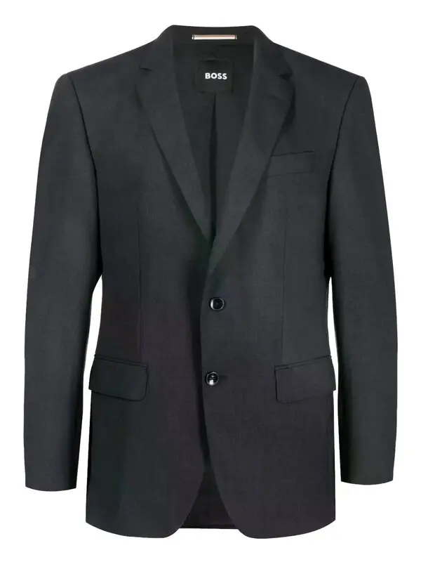 BOSS Single-breasted Stretch-wool Blazer - Black