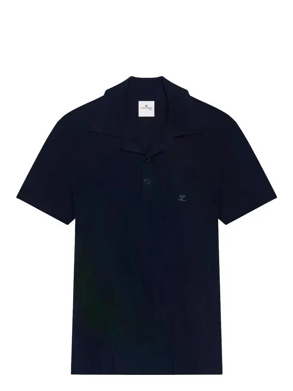 COURREGES Ribbed Polo Shirt - Blue