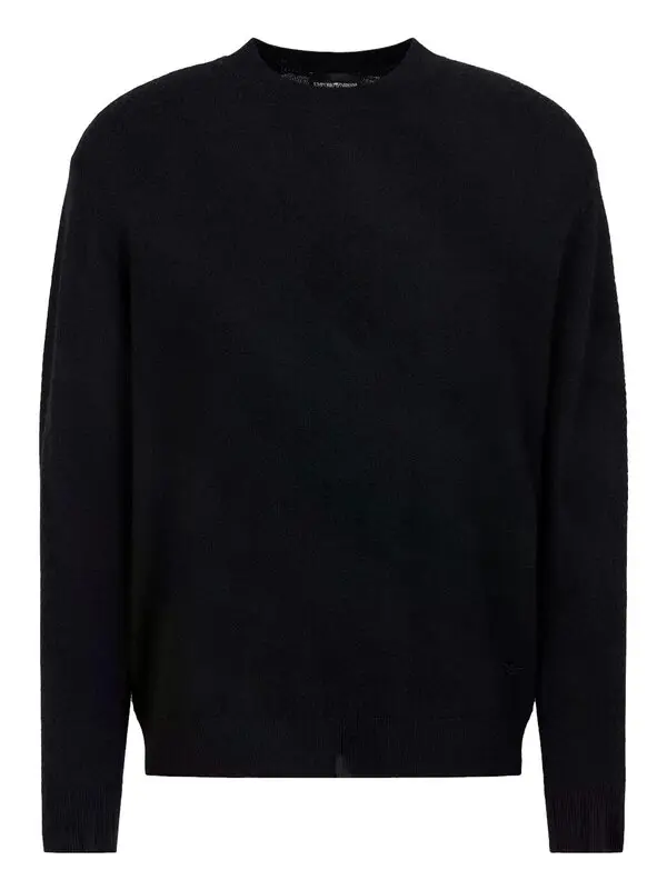 Emporio Armani Chevron-knit Sweater - Blue